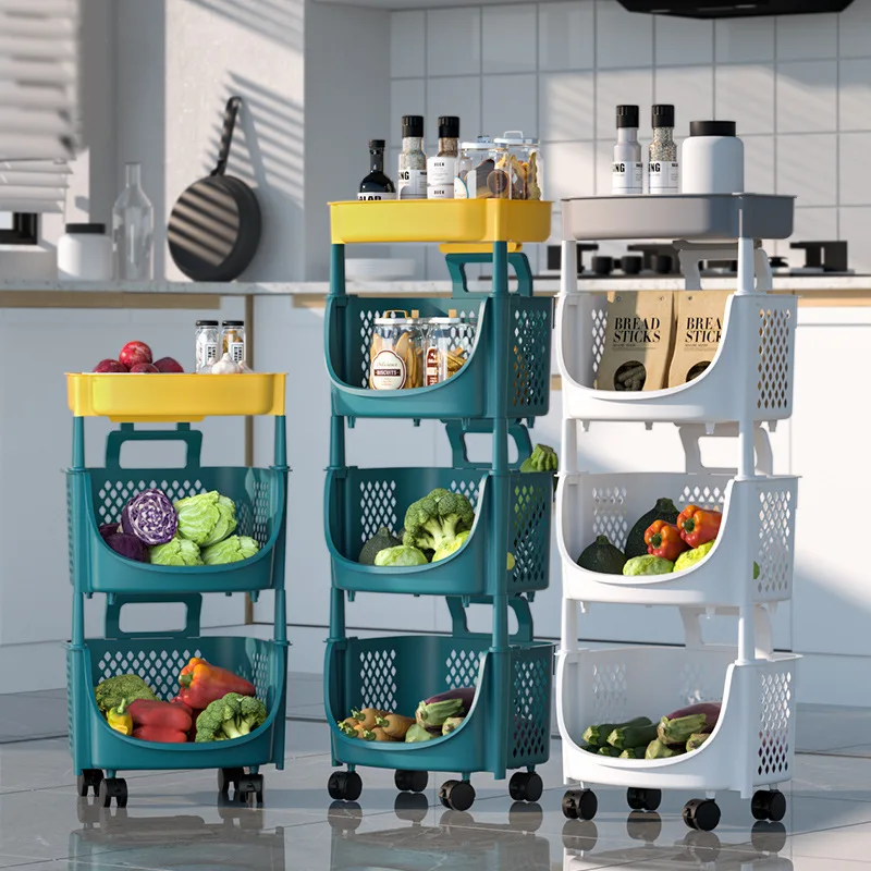 Kitchen Shelf Floor Multilayer Fruit And Vegetable Shelf Supplies ...