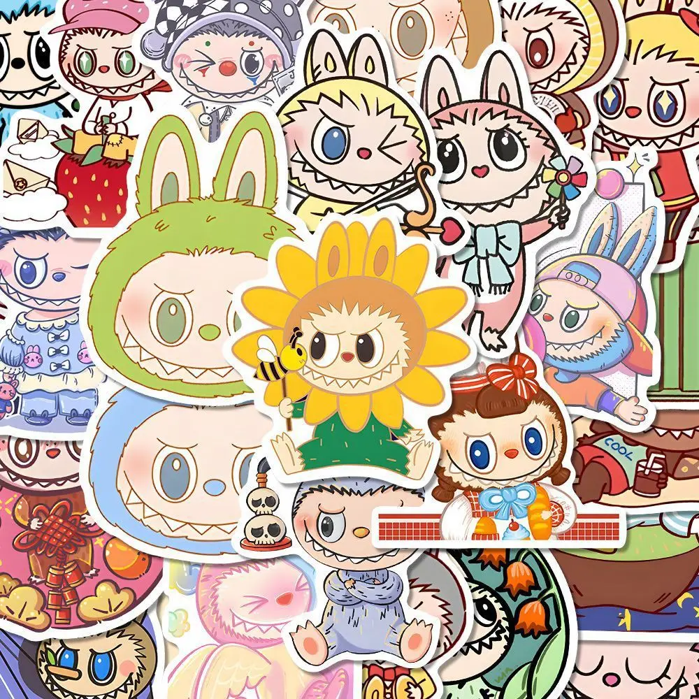 Cartoon-80pcs-Labubu-Monster-Waterproof-Stickers-Pack-Cute-Water-Bottle ...