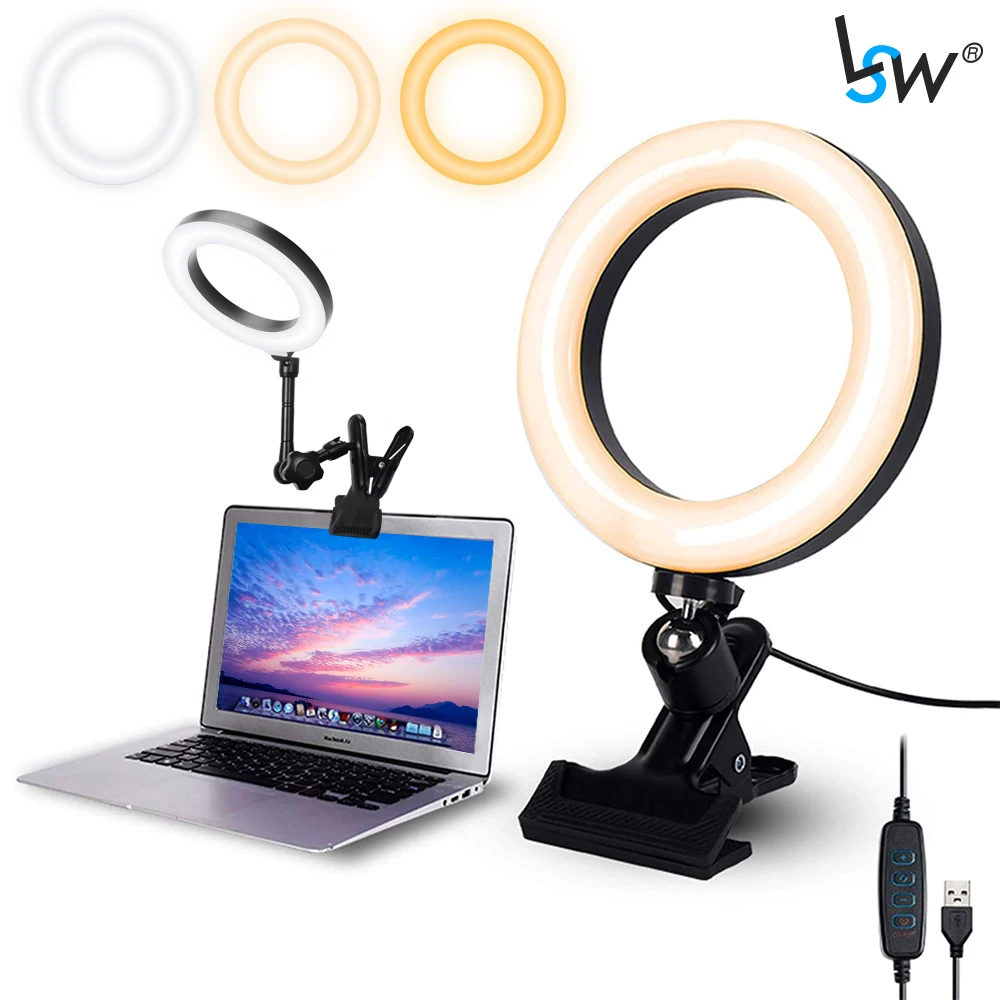 Selfie-Ring-Light-for-Laptop-Computer-Desktop-Youtube-Ring-Lamp-Video ...
