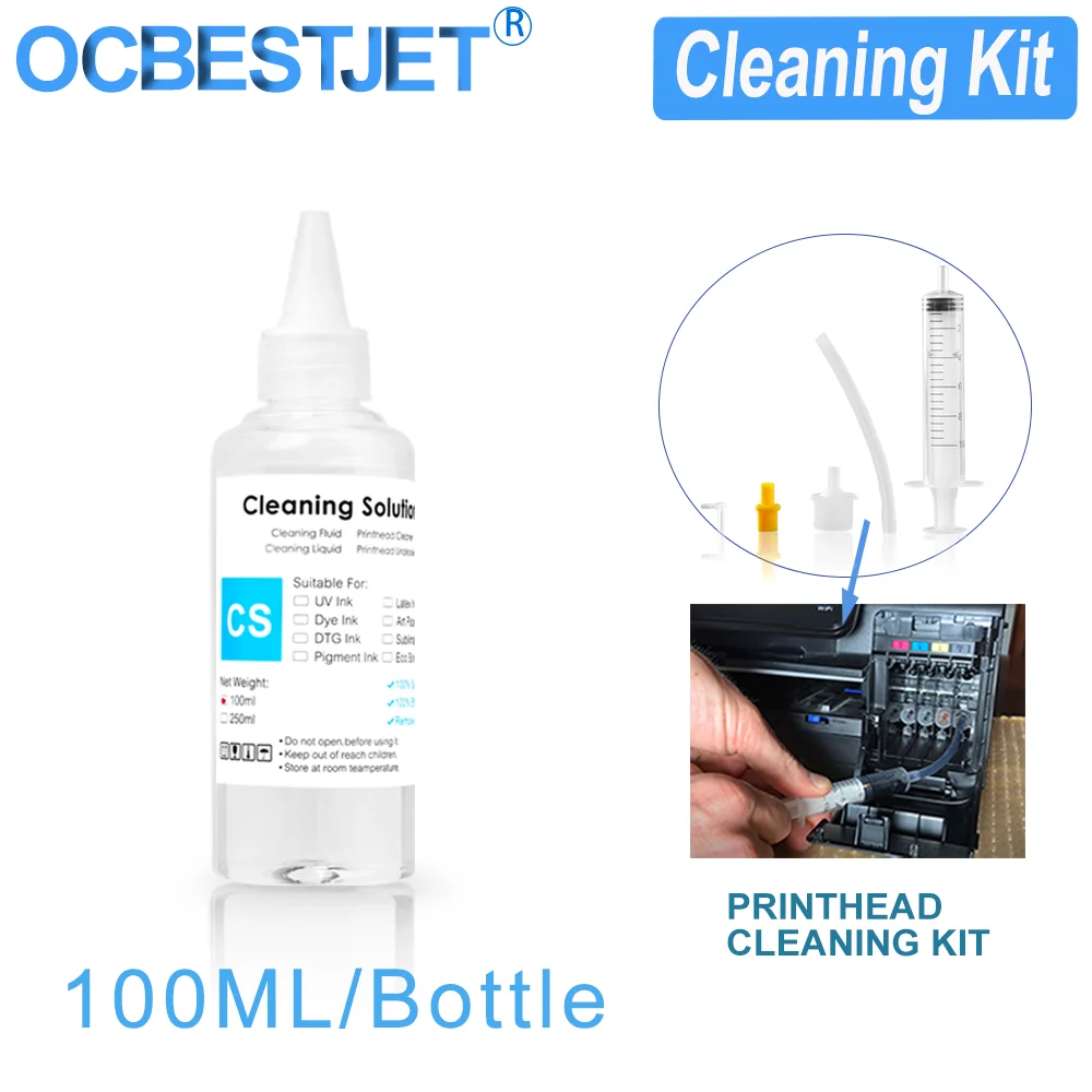 100ML-Cleaning-Liquid-Kit-For-Epson-HP-Canon-Brother-Inkjet-Printer ...