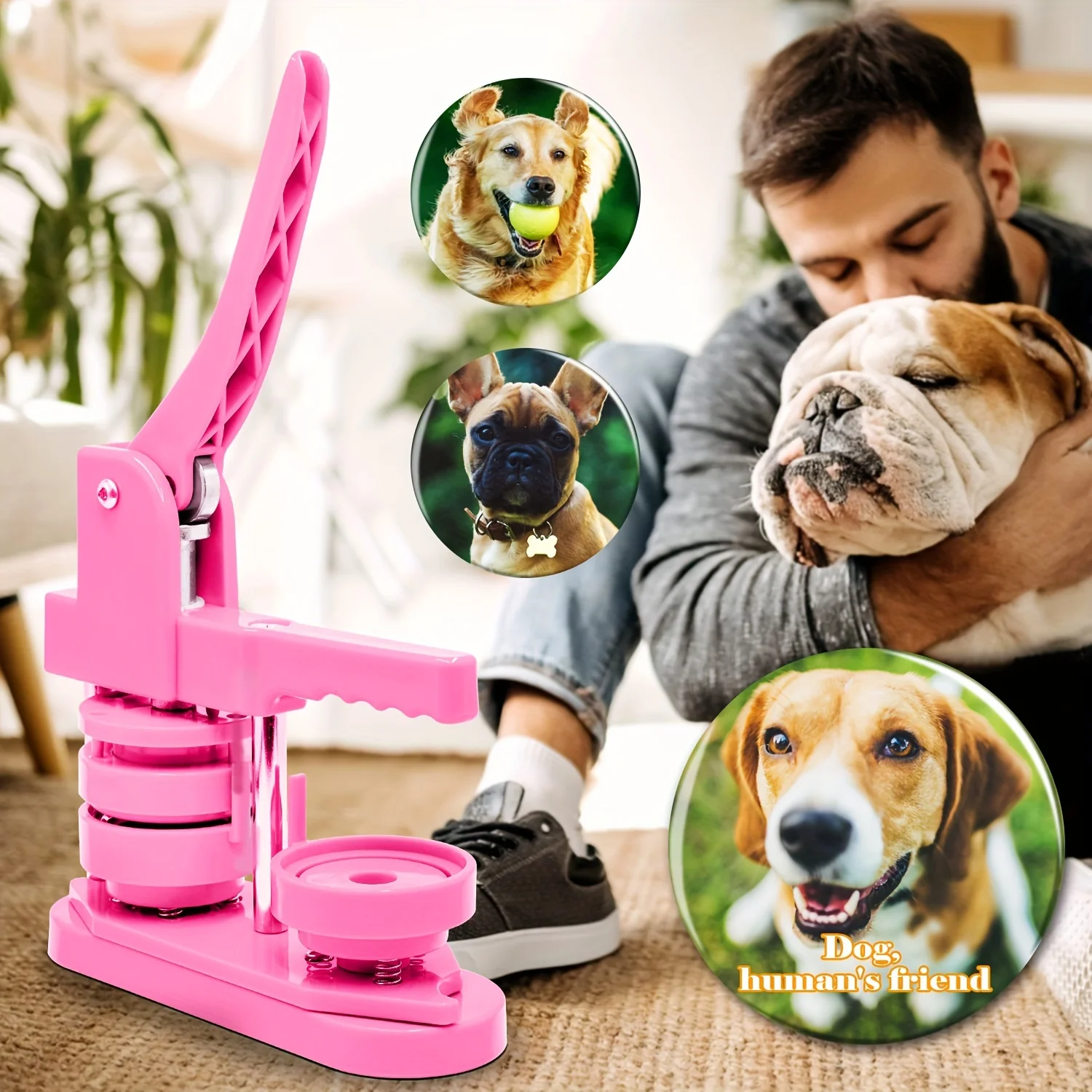 58mm-Green-Pink-Button-Maker-Machine-Free-Installation-Free-20-Button ...