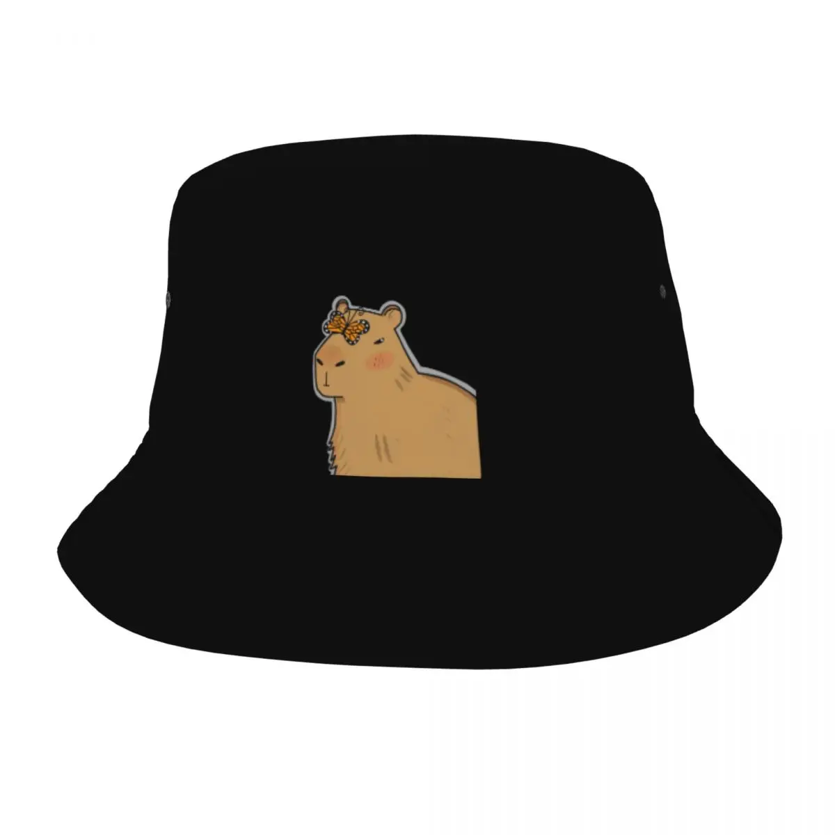 Trendy-Capybara-With-Butterfly-Bucket-Hat-For-Women-Men-Foldable-Kawaii ...