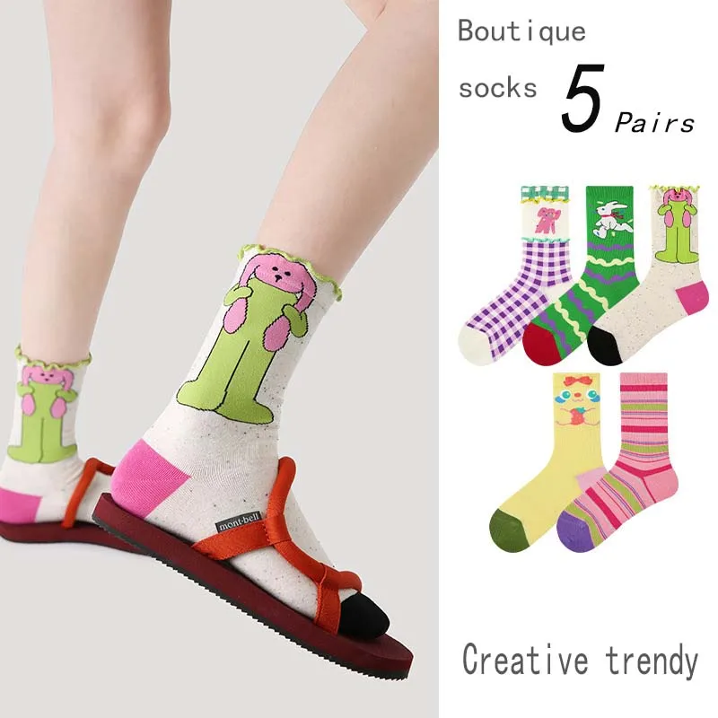 2024-Spring-New-Women-s-Socks-Literary-and-Fresh-Style-Original-Trend ...