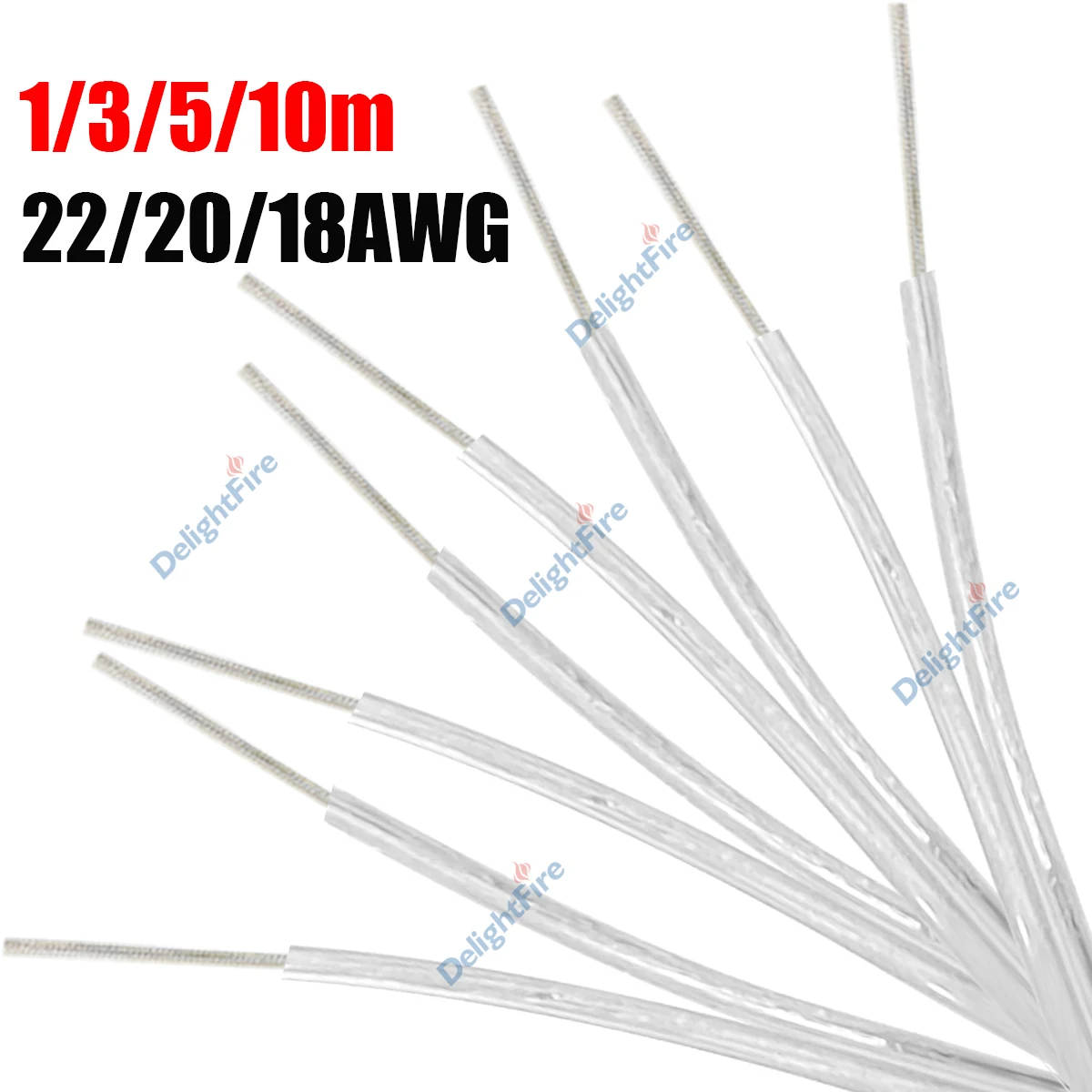 2 Pin Transparent Speaker Wire 22 20 18 AWG 12V Parallel Cables For LED ...