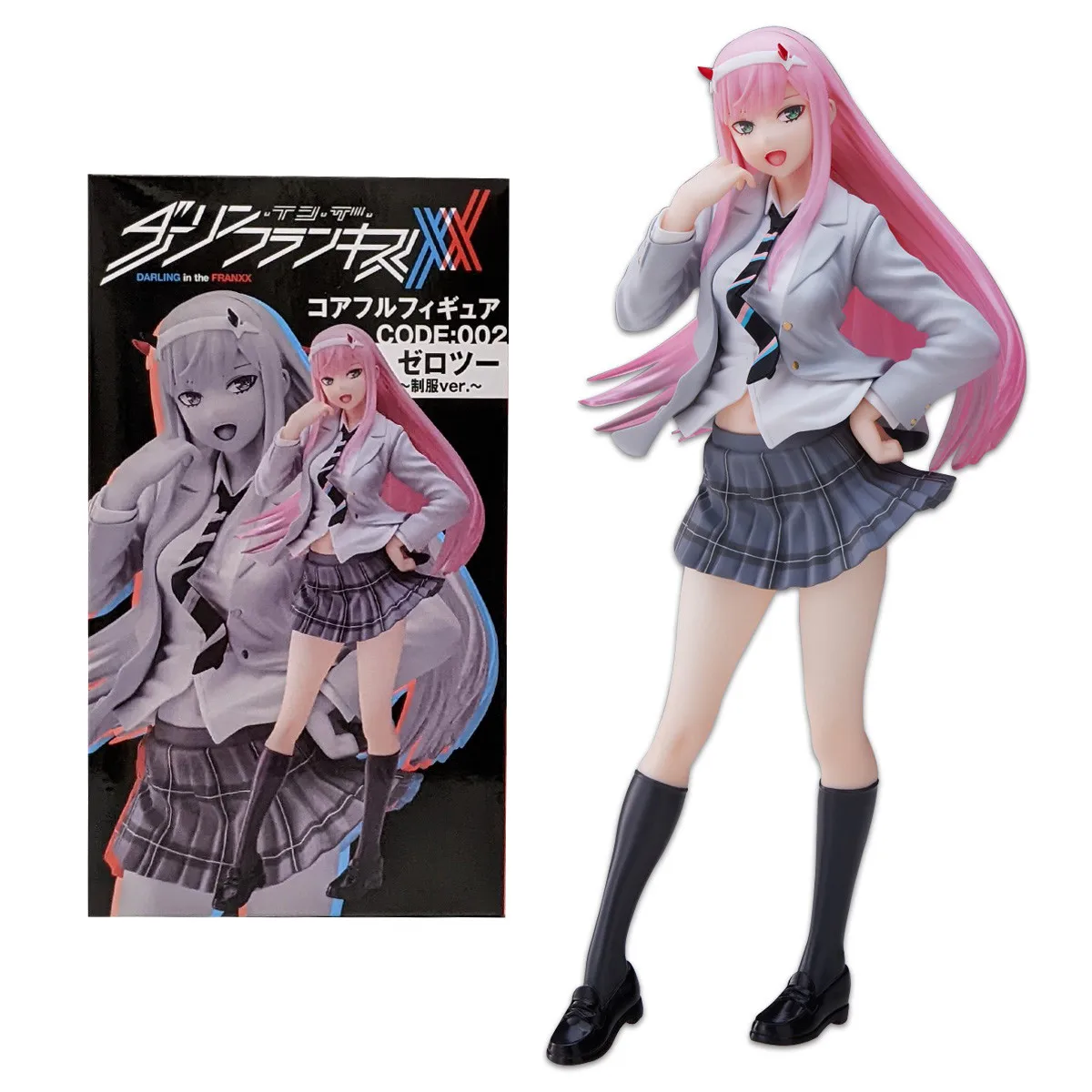 Figura-de-Darling-in-the-FranXX-02-ZERO-TWO-uniforme-escolar-vestido-de ...