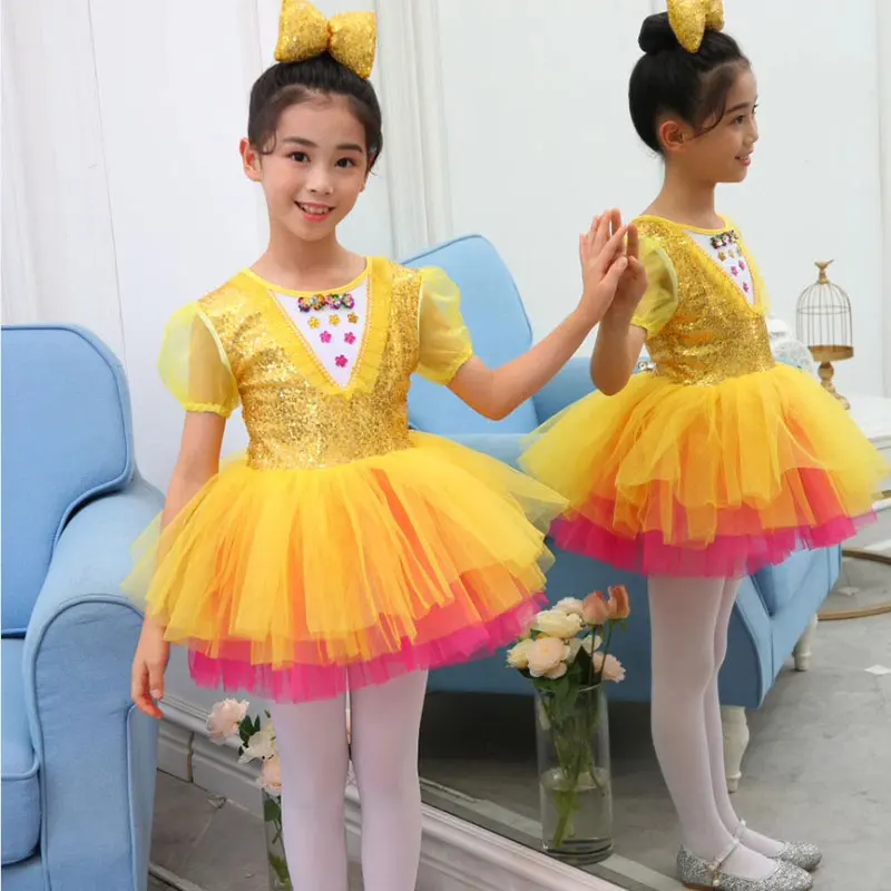 Girls-Ballet-Dress-For-Children-Girl-Dance-Dress-Kids-Sequins-Jazz ...