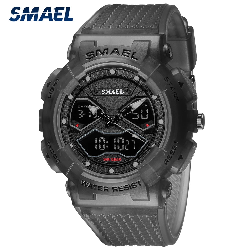 Smael Brand Men's Watches Military Waterproof Dual Display Quartz Wristwatch Men Digital Sport ...