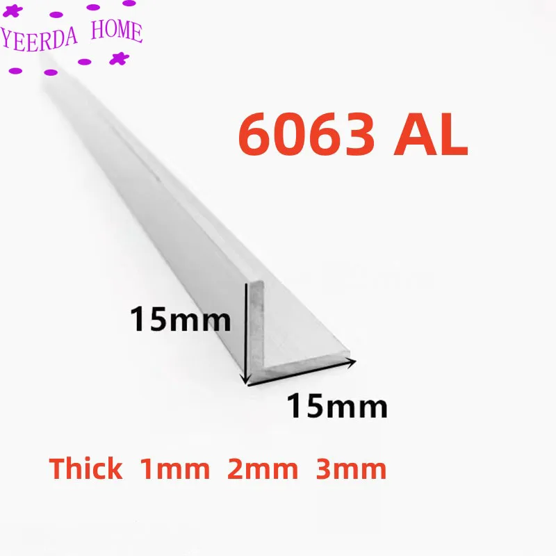 15x15mm,thick 1/2/3mm,6063 Right Angle aluminum,L-shaped aluminum alloy ...