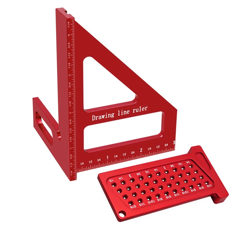 2Pc-Woodworking-Scriber-Square-Protractor-Kit-Multi-Angle-Miter ...