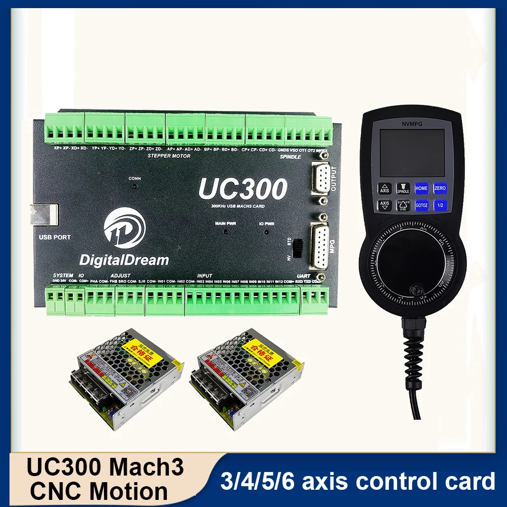 UC300-300Khz-24VDC-1A-Mach-3-CNC-Motion-Controller-With-NVMPG-Pendant ...