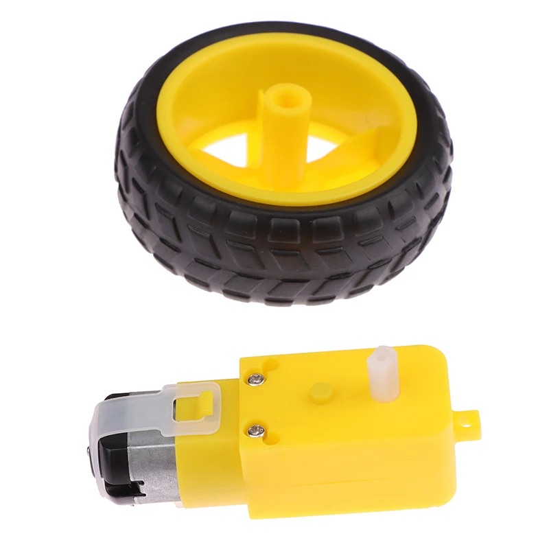 Gear-Motor-With-Rubber-Tire-Wheel-3-12V-DC-Dual-Shaft-Gear-Motor-For ...