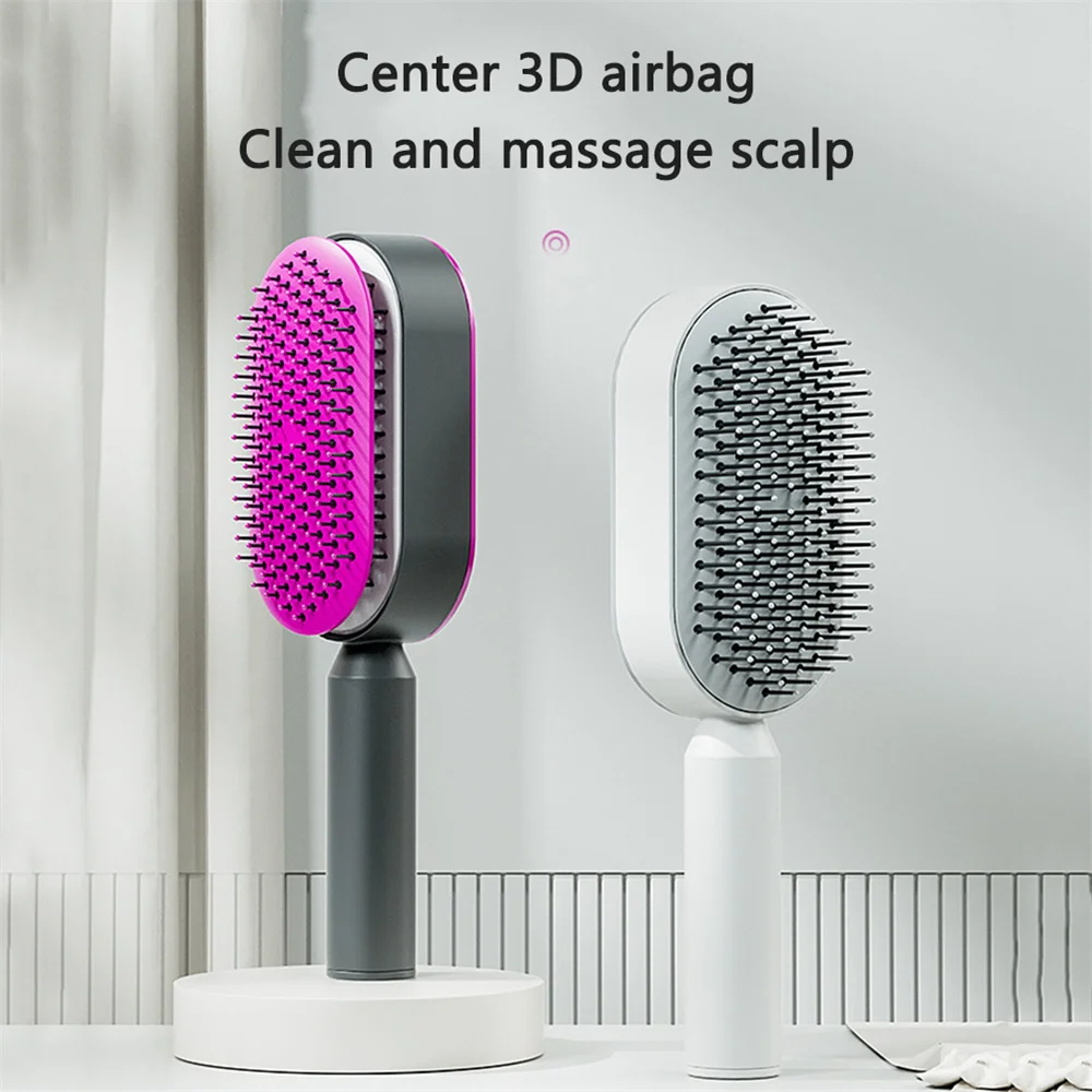 One-Key-Quick-Self-Cleaning-Hair-Brush-Women-Massage-Comb-Hair-Brush ...