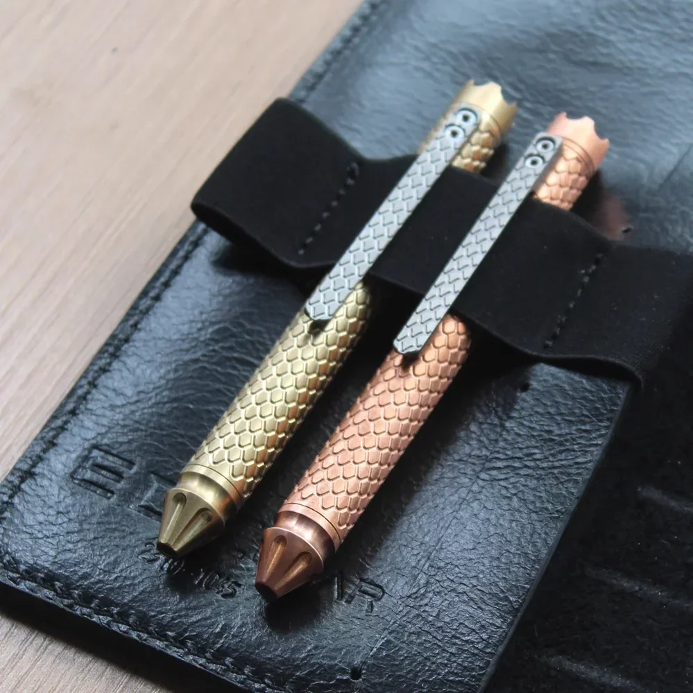 EDC-Brass-and-Red-Copper-Titanium-Alloy-Clips-Signature-Pen-Writing ...