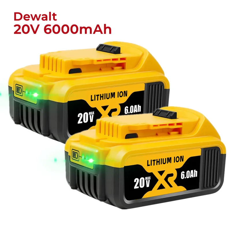 DCB200 6000mAh 20V MAX 교체용 배터리, Dewalt 20V/18V 배터리 DCB184 DCB182 DCB180 ...