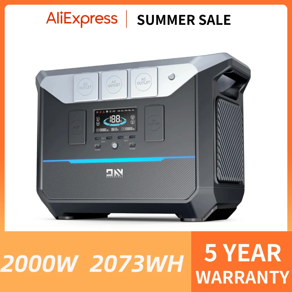 קמפינג כוח תחנת 2000W חיצוני בית חירום Powerstation שמש גנרטור 2000WH ...