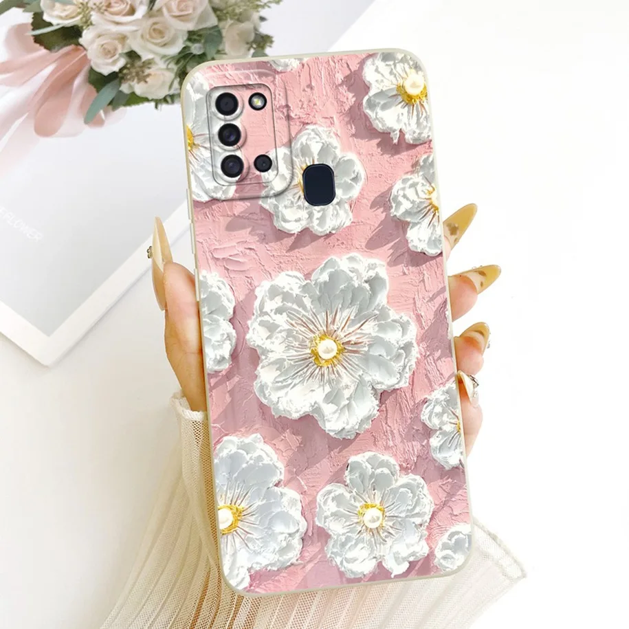 Чехол для Samsung A21s SM-A217F SM-A215M, чехол Luxury Space Flower ...