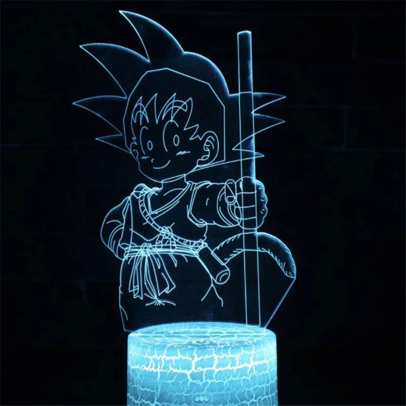 Dragon Ball Z 3D Illusion Lamp Super Saiyan Goku Vegeta LED Night Light ...