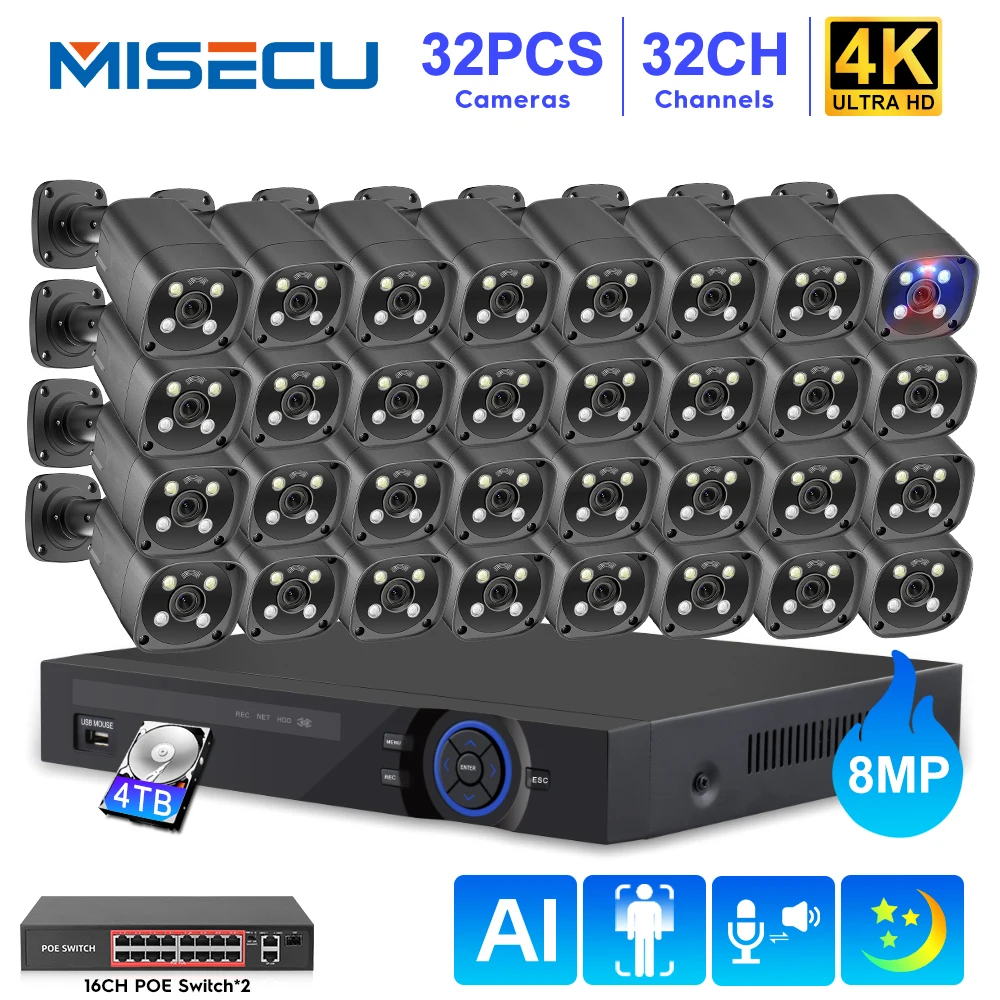 Misecu-Outdoor-32CH-4K-8MP-CCTV-Video-Surveillance-Set-Two-Way-Audio ...