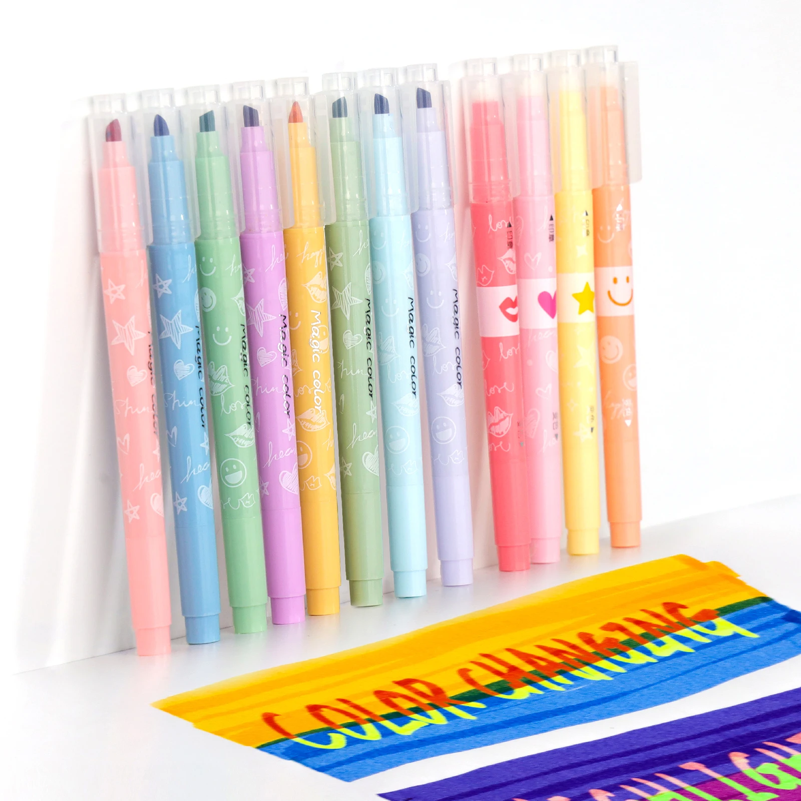 6-12pcs-Stamp-Marker-Pens-Cute-Novelty-Color-Changing-Magic-Colored ...