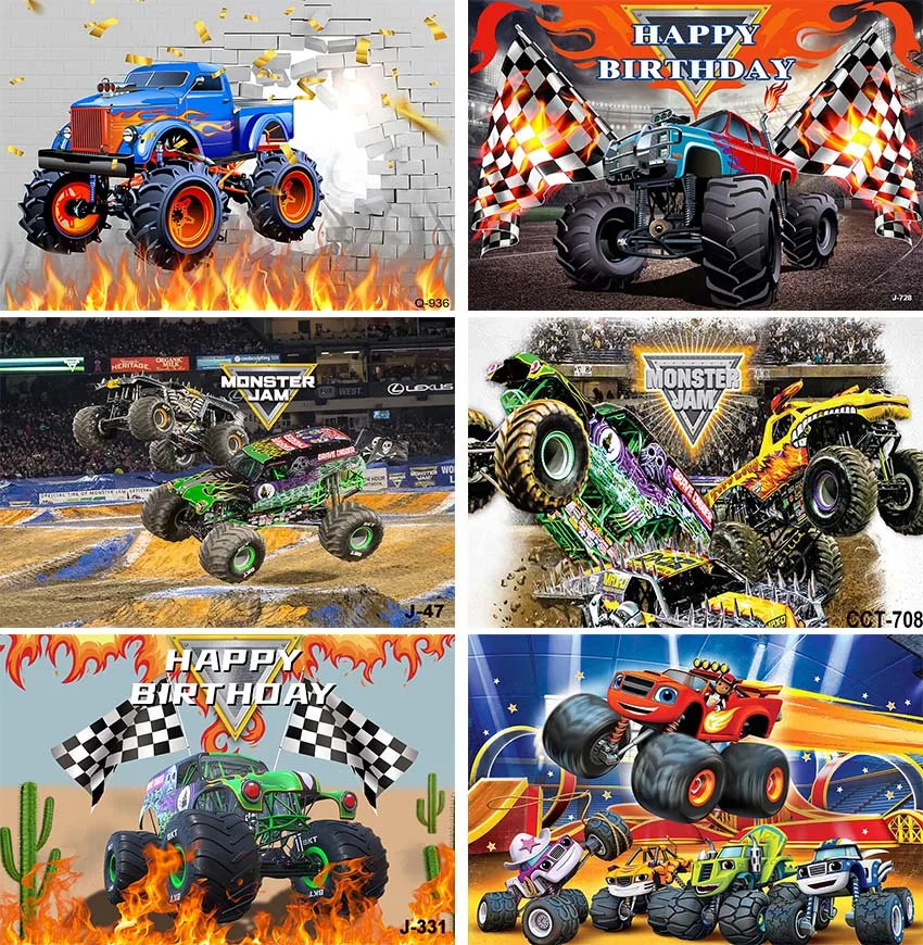 Blaze-Monster-Machine-Photography-Backdrop-Boys-Birthday-Photo ...