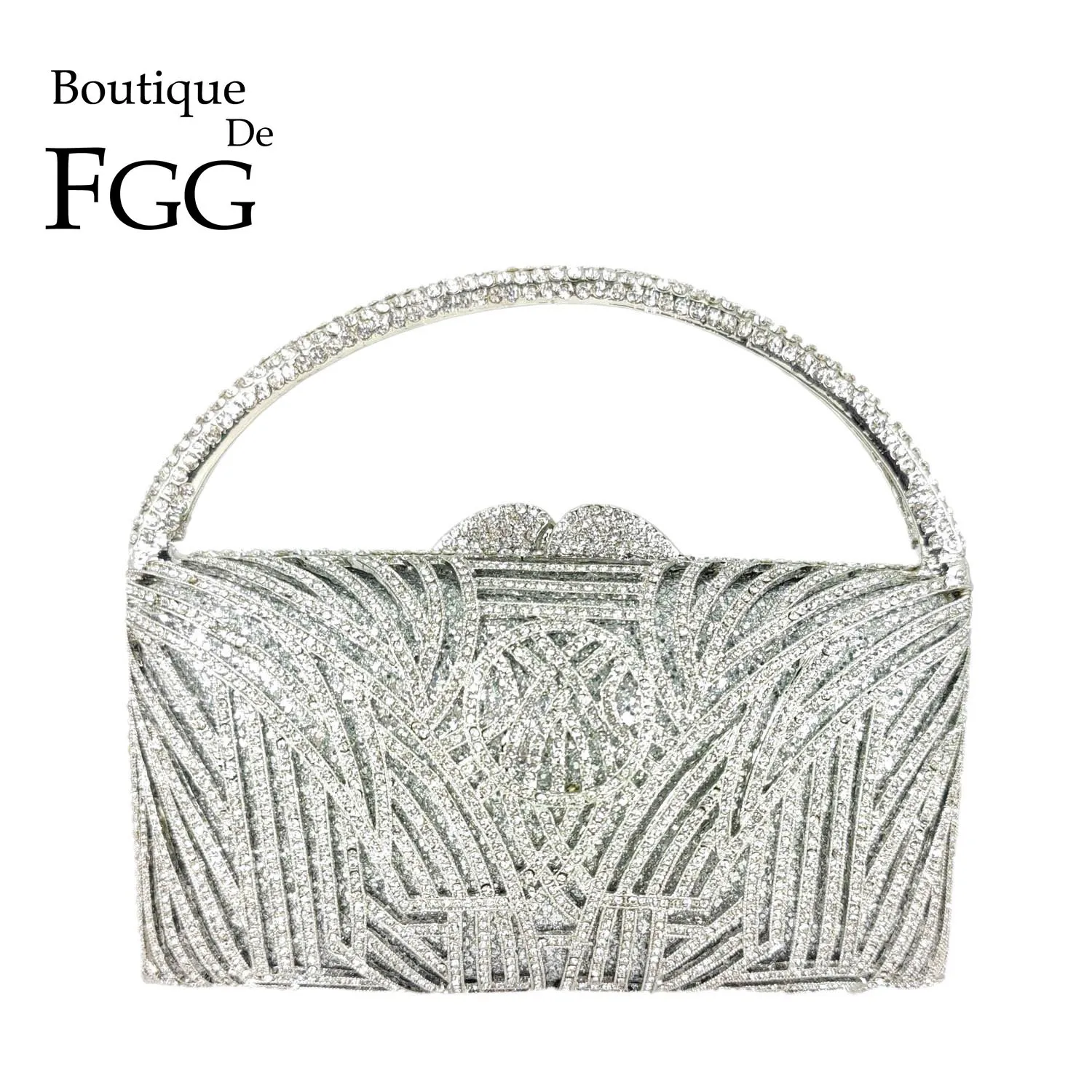 Boutique-De-FGG-Elegant-Women-Silver-Crystal-Totes-Clutch-Evening ...