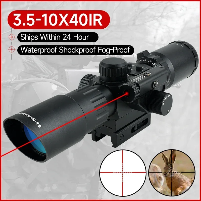 Tactical-3-5-10x40IR-Combo-Scope-Red-Laser-Sight-Scope-Optical-Reflex ...