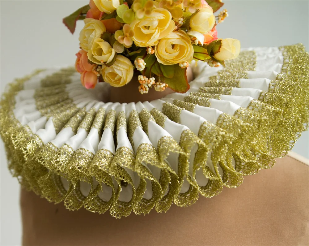 Victorian-Renaissance-Elizabethan-Neck-Ruff-Collar-White-and-Green ...