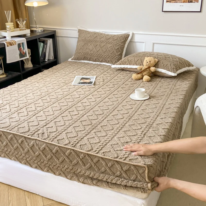 S-bana-gruesa-de-terciopelo-coral-para-invierno-Funda-de-colch-n-de ...