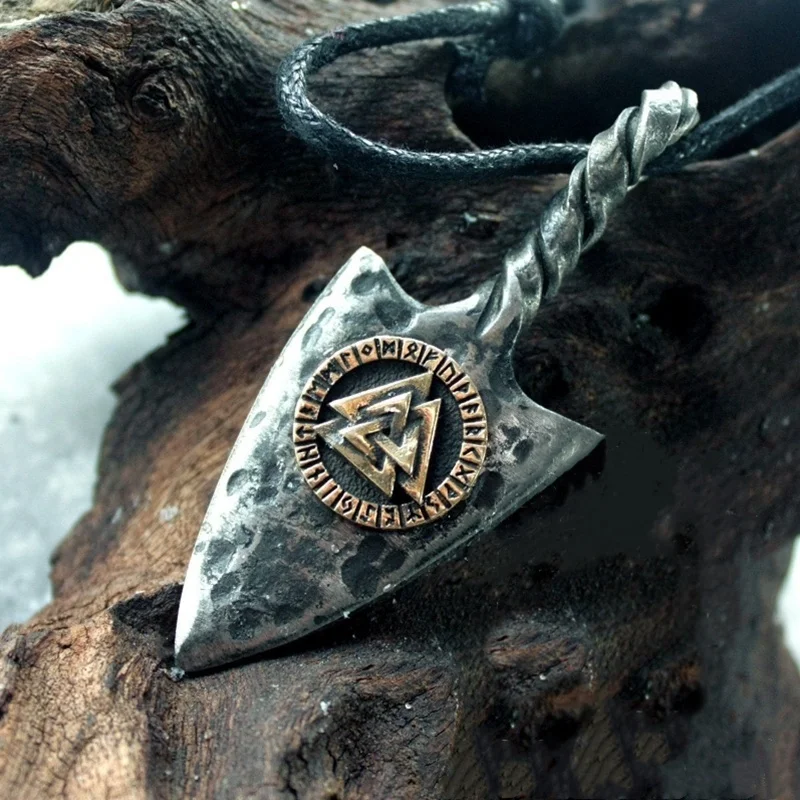 Vintage Men Viking Zinc-alloy Odin Weapon GUNGNIR Pendant Necklace ...