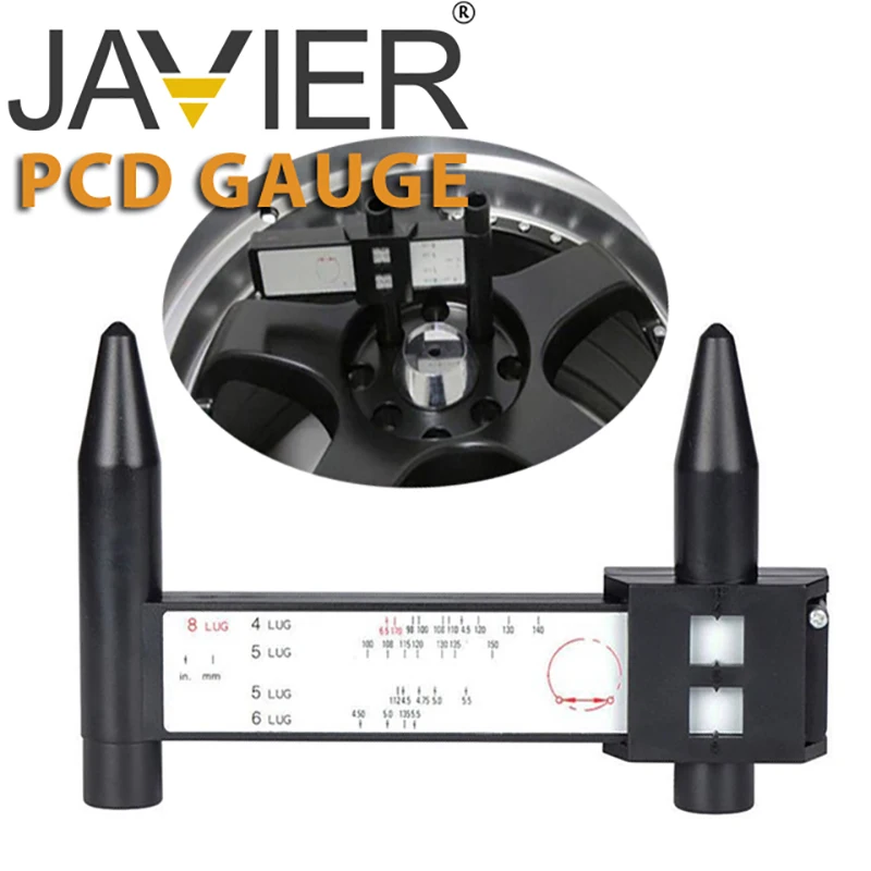 Wheel Rim Bolt Pattern Sliding PCD Measuring Tool Gauge Ruler 8 Holes ...