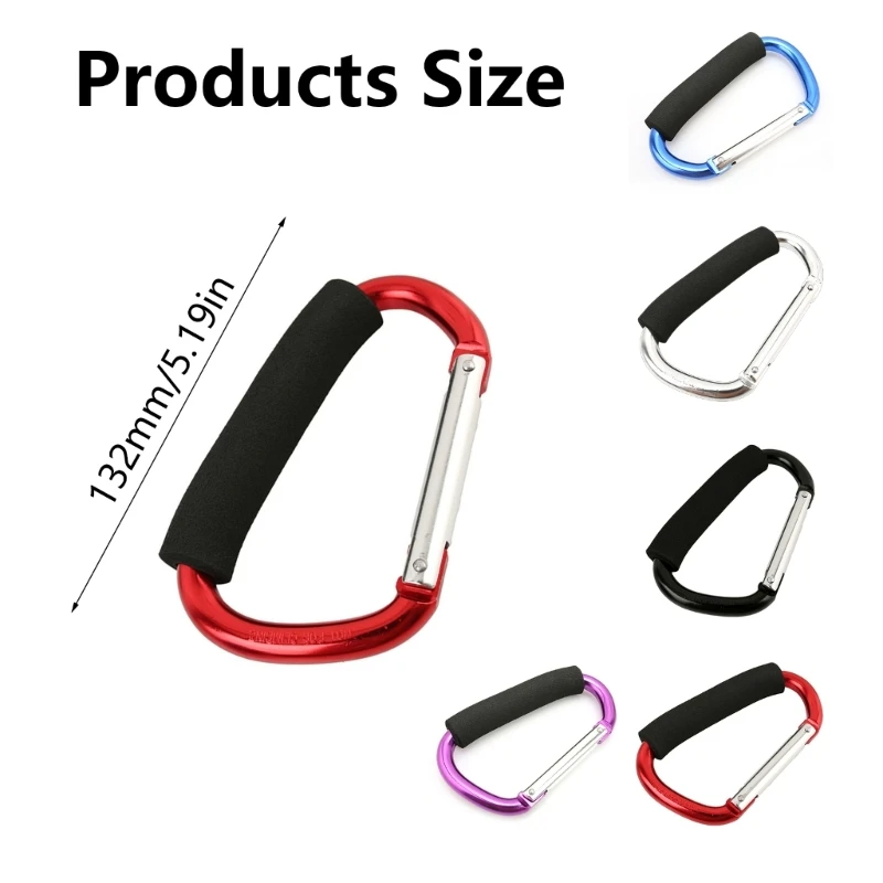 Aluminum-Alloys-Carabiner-with-Sponges-Large-Stroller-Clip-for-Hangings ...