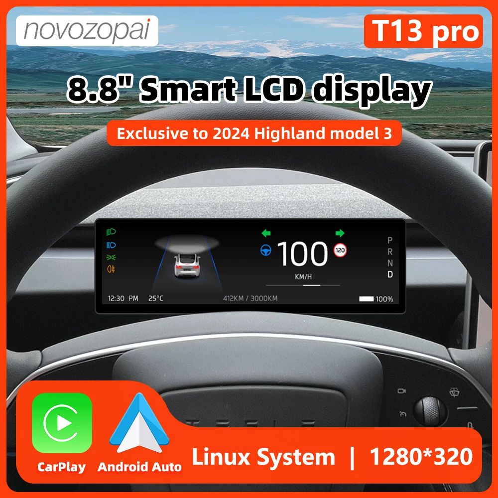 Novozopai-T13-Pro-8-8-Inch-Linux-OS-Dashboard-Screen-Only-for-Tesla ...