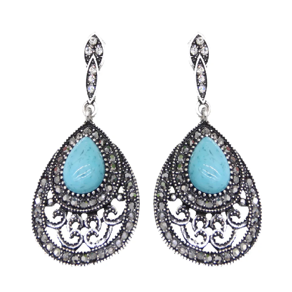 Sunspicems Vintage Bohemia Drop Earring Turkish Women Earring Hollow ...