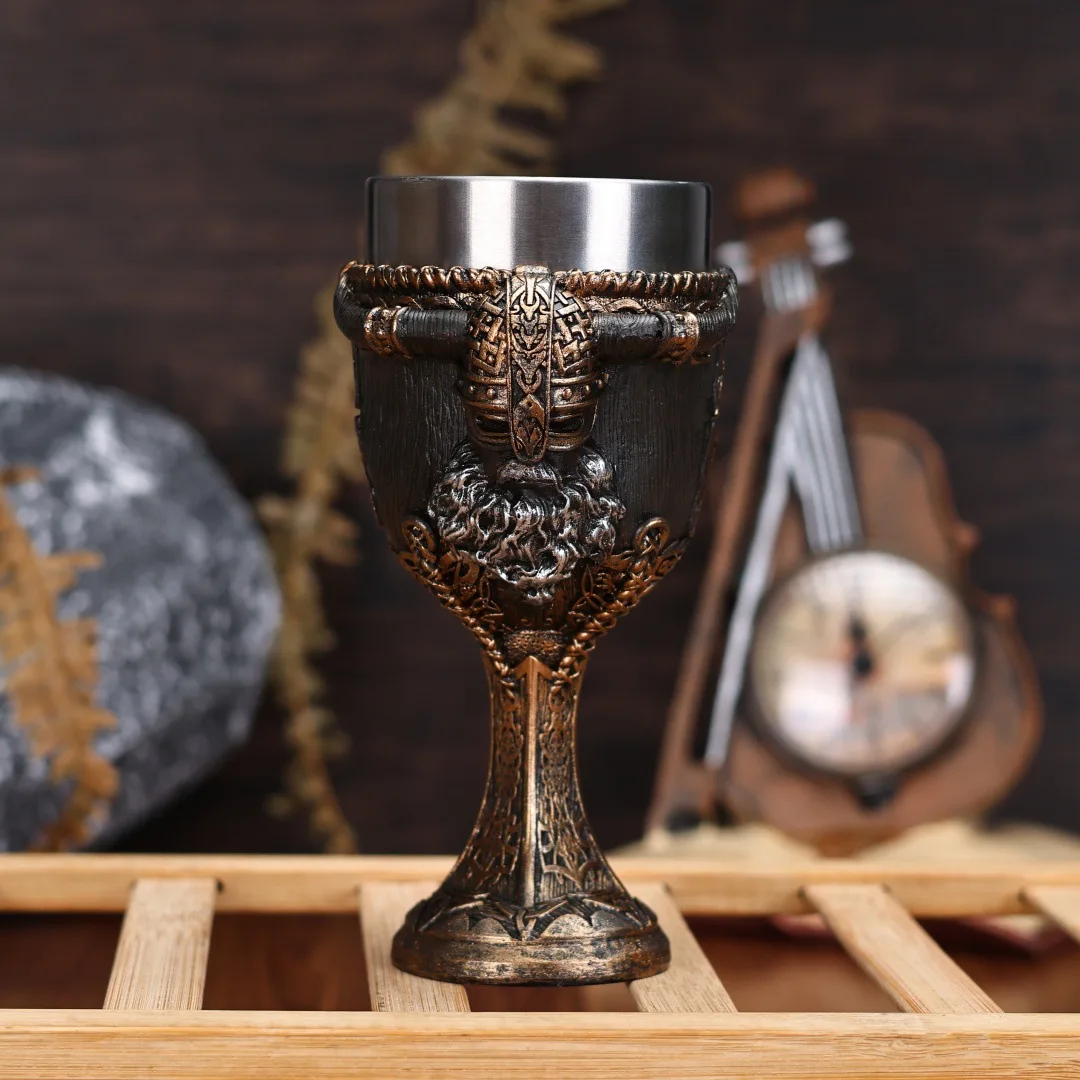 Copa de vino vikinga Medieval, cáliz vikingos de cuernos largos ...