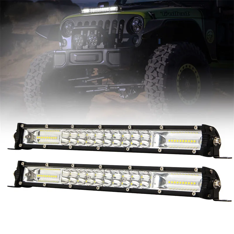 Ultra Slim 15-20 Inch Dual Row Led Car Light Bar Combo Spot Flood ...