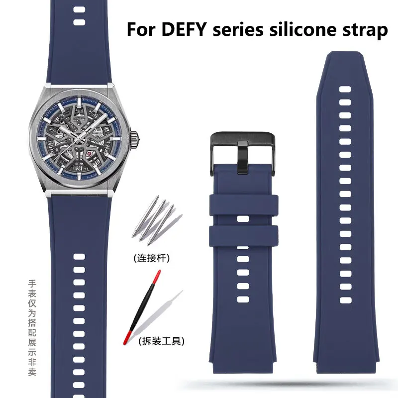 22mm-Soft-silicone-Watch-band-for-Zenith-DEFY-series-95-9000-670-Orange ...