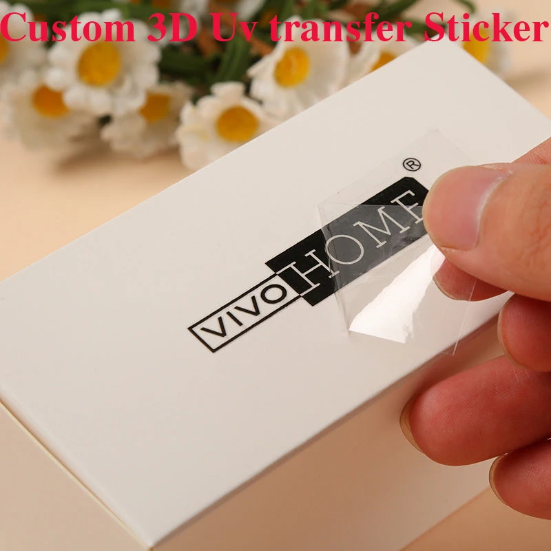 Custom 3D UV Transfer Sticker labels decal on Product Gift Box Bag ...