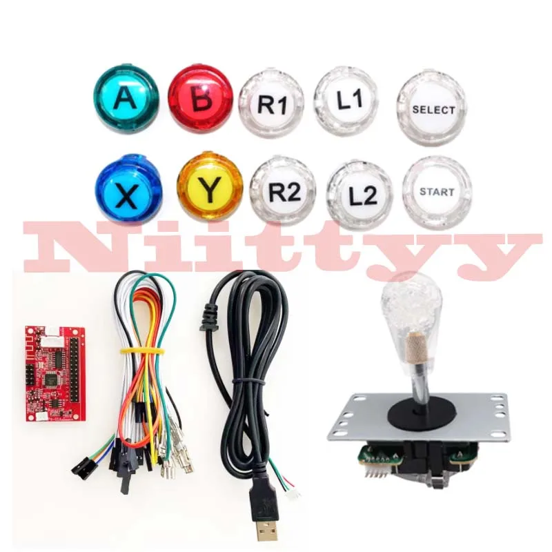 Arcade-DIY-Kit-Zero-Delay-USB-Board-SANWA-transparente-Joystick-Encoder ...