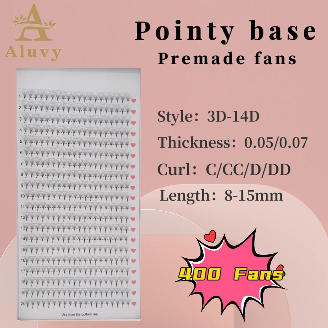 XL Tray Promade Fans Pointy Thin Base 400 Fans Loose Premade Rapid Mega ...
