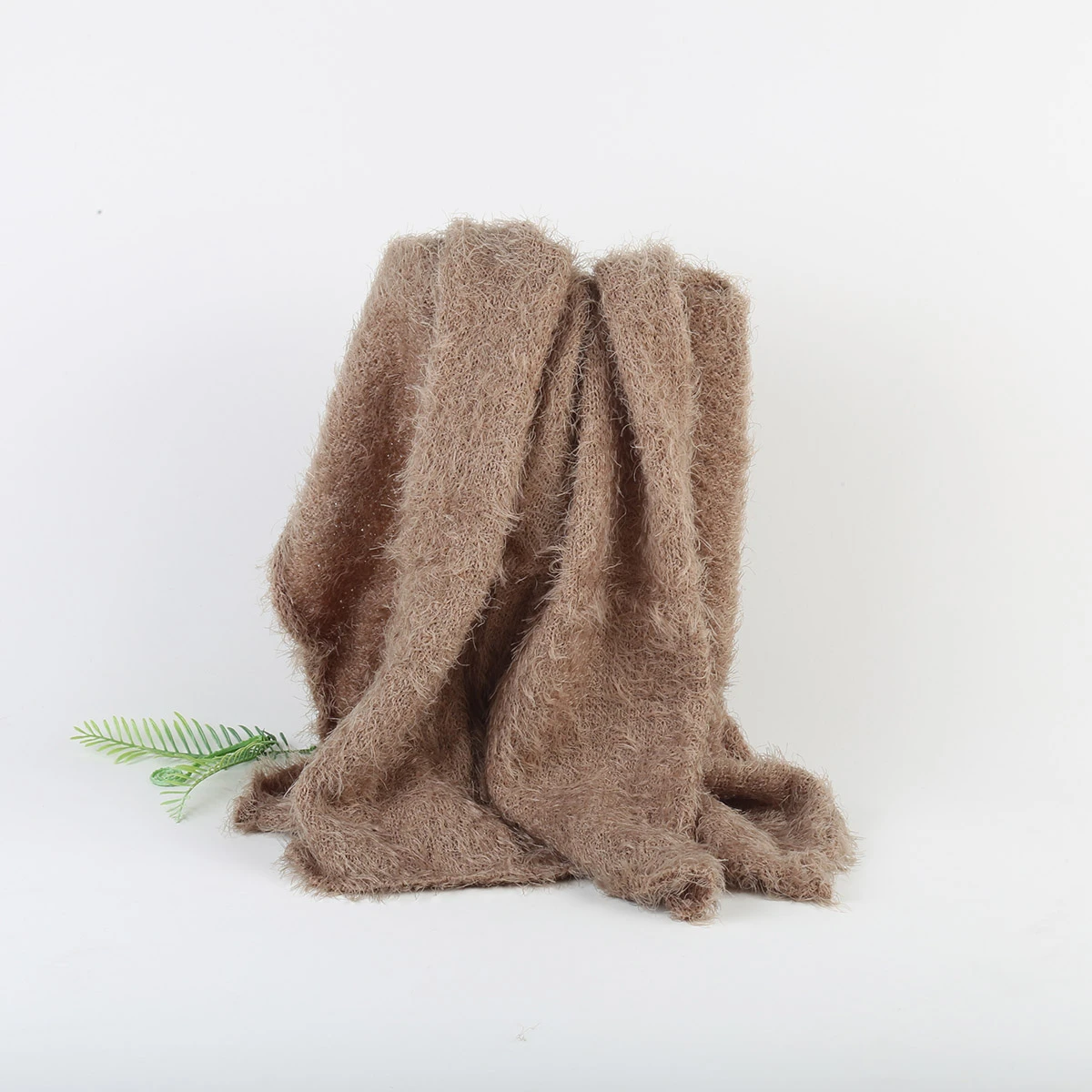 Newborn Knitted Fuzzy Wrap Swaddle Blanket Photography Props Camel Soft ...