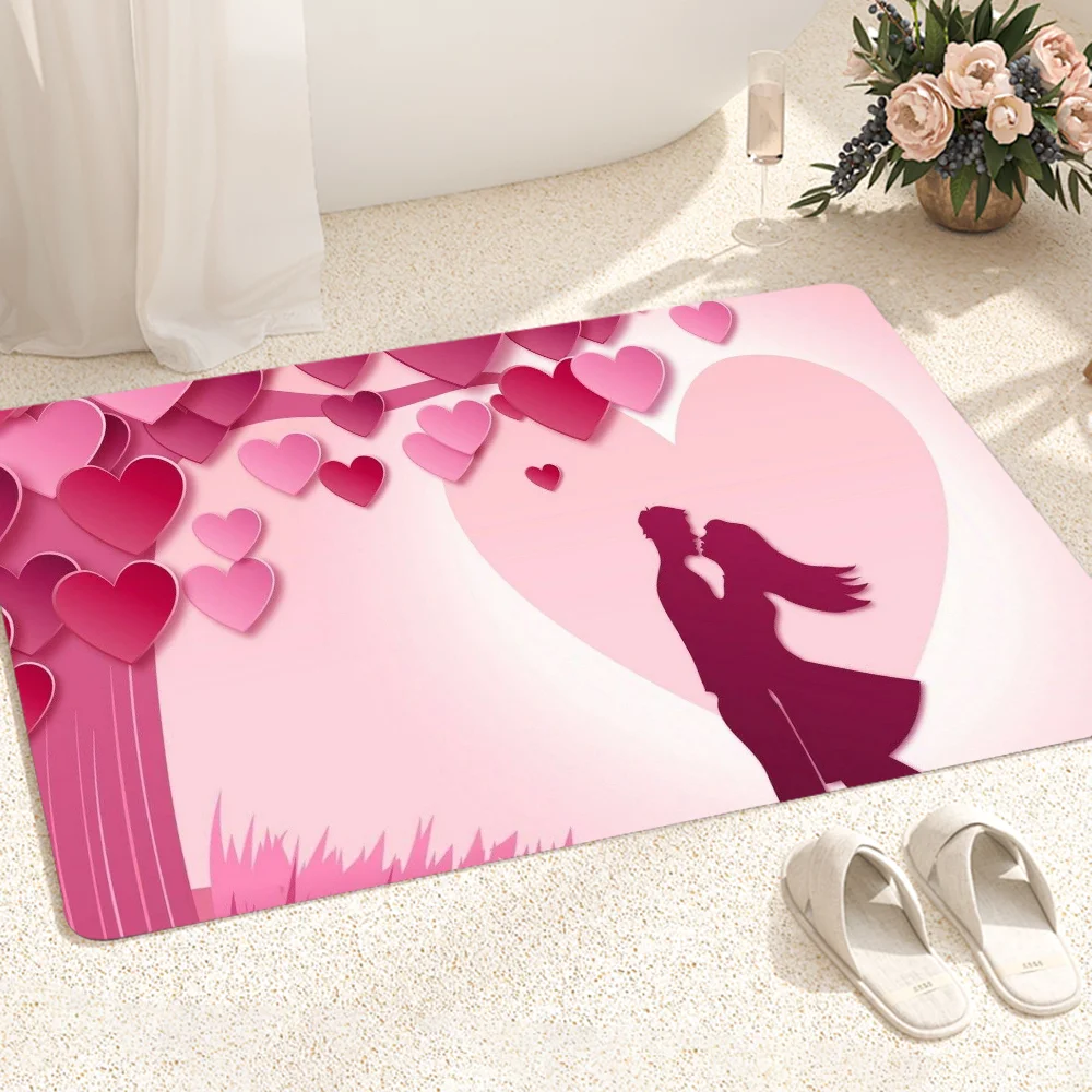 Romantic-Love-Pattern-Carpet-for-Bedroom-Mats-Bathroom-Rug-Children ...