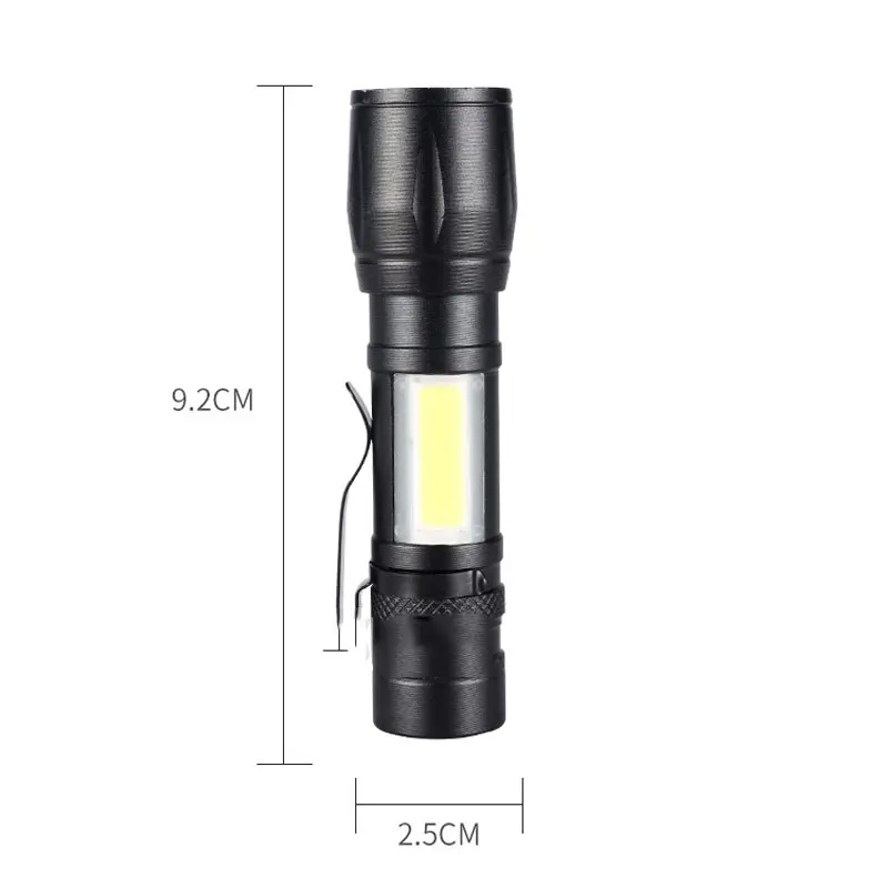 Mini Újratölthető Zoom Led Zseblámpa 3 Világítási Módok Flash Lámpa ...