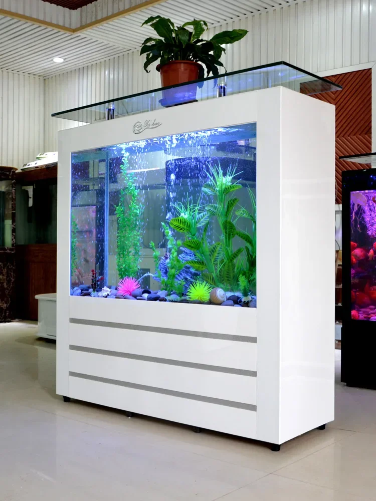 Double-curved-fish-tank-large-ecological-aquarium-glass-tank-1-meter ...