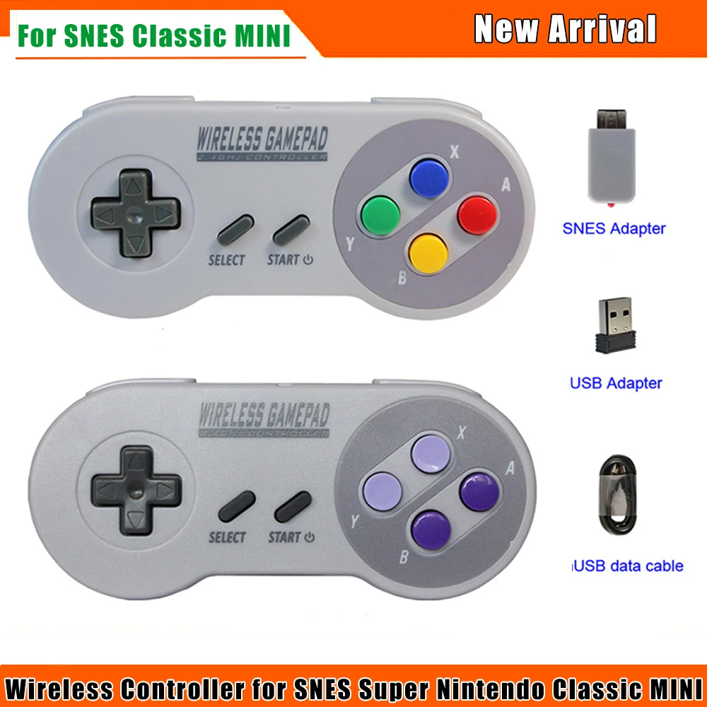 Nintendo Classic Mini Snes Wireless Controller - 2.4ghz Wireless ...