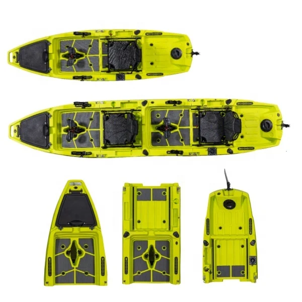 3 Or 2 Piece Modular Detachable Double Pedal Fishing Kayak Two Person ...