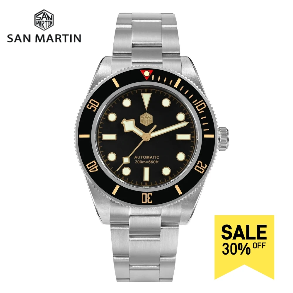 San-Martin-Reloj-de-buceo-de-lujo-Retro-BB58-para-hombre-cron-grafo-mec ...
