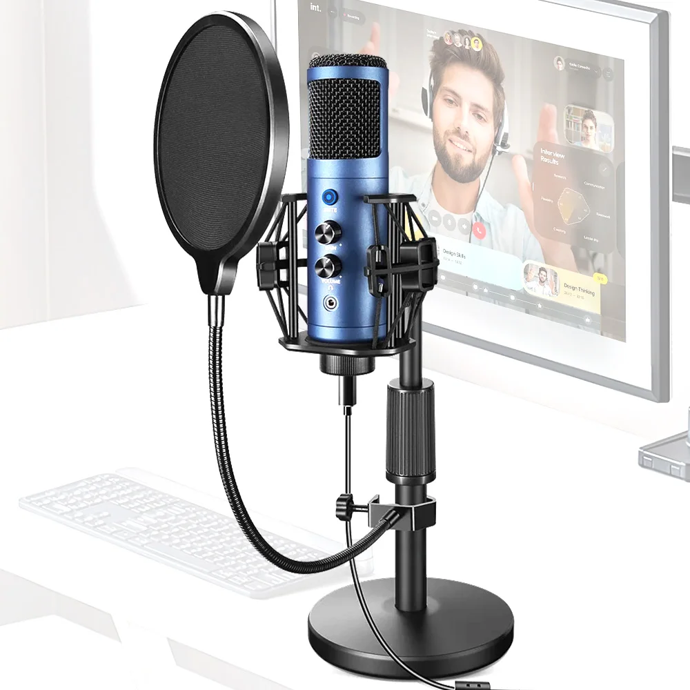 Podcast-Condenser-Microphone-For-Pc-Professional-Usb-Mic-For-Studio ...