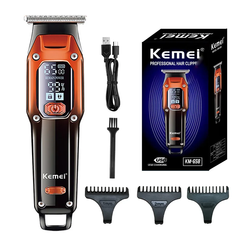 Kemei-KM-658-Hair-clipper-Cord-or-Cordless-Use-Hair-Trimmer-Barber-Professional-Rechargeable ...