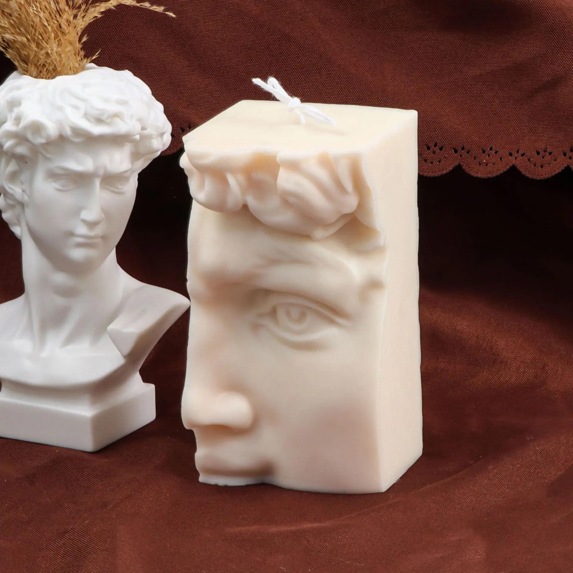 3D-Body-Art-David-Face-Silicone-Mould-Greek-Statue-Sculpture-Half-Head ...