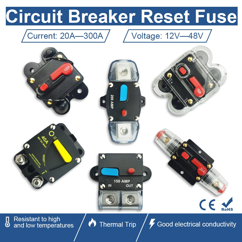 Circuit-Breaker-Reset-Fuse-12v-24v-48v-DC-20A-300A-250A-Solar-Fuse-Car ...